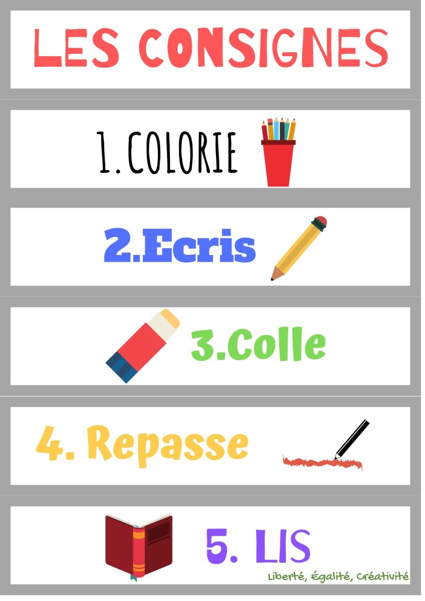 👀Consignes illustrées👀 – Liberté, Égalité, Créativité